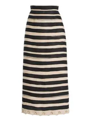 Zimmermann Rebellion Rope Midi Skirt - Stripe