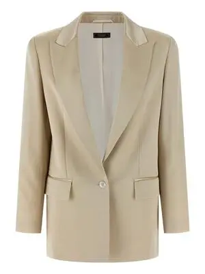 Peserico Satin Blazer - Beige