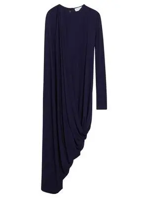 Sportmax Asymmetric Draped Viscose Jersey Dress - Purple