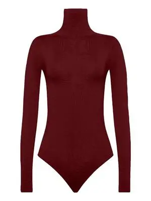Wolford Colorado Cotton Blend Bodysuit Bordeaux