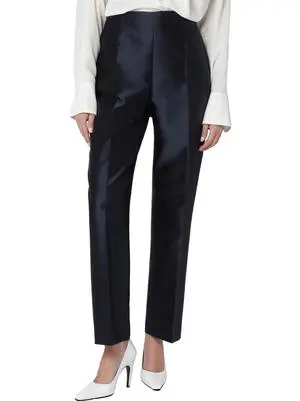Alberta Ferretti Silk-blend Satin Trousers - Blue