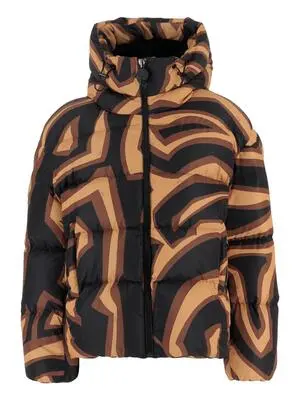 Emilio Pucci Printed Nylon Down Jacket Brown