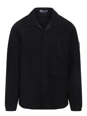 Stone Island Corduroy Velvet Overshirt - Black