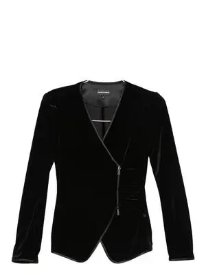 Emporio Armani Velvet Blazer Jacket - Black