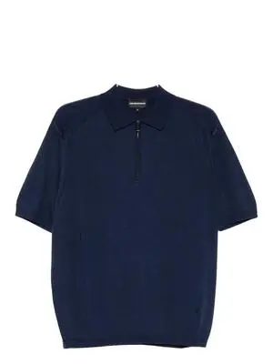 Emporio Armani Wool Blend Polo Shirt - Blue