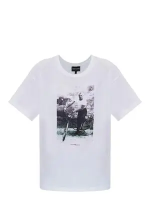 Emporio Armani T-shirt With Giorgio Armani Print - White