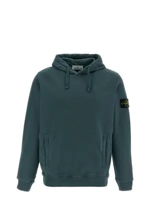 Stone Island Logo Badge Hoodie - Green