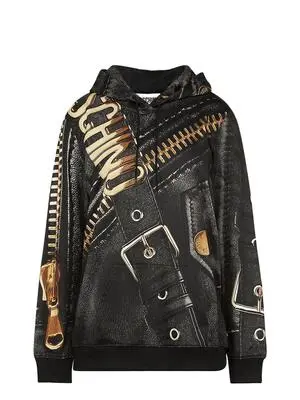 Moschino Marco Biker Hooded Sweatshirt - Black