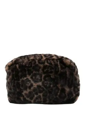 AP PARIS Jumbo Leopard Noor Pouch - Brown