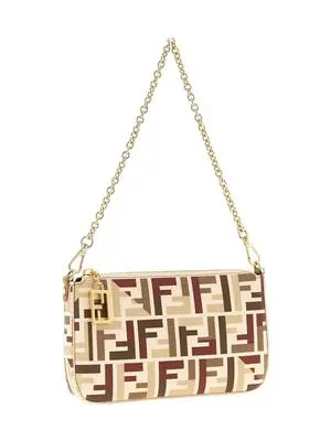 Fendi Baguette Pouch With Ff Pattern - Multicolor