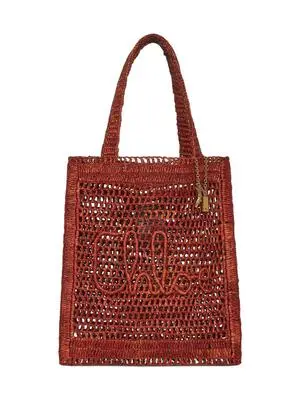 Chloé Raffia Tote - Leather Brown