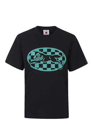 ICECREAM Checker Running Dog T-shirt - Black