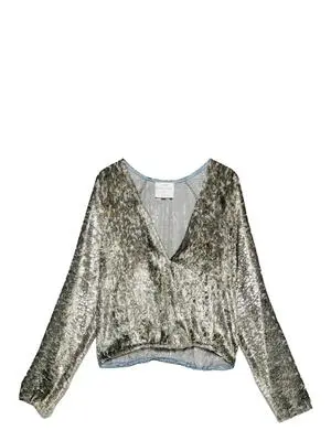 FORTE_FORTE V-neck Top - Grey
