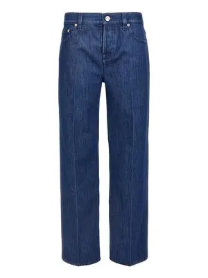 Gucci Cotton Straight Leg Jeans - Blue