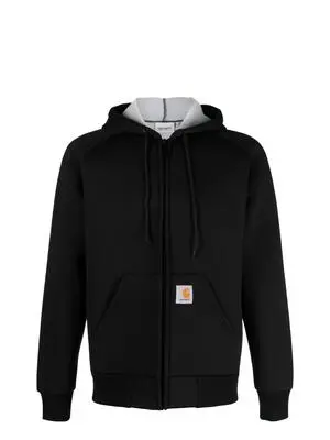 Carhartt Work In Progress Cotton-blend Full Zip Hoodie - Black