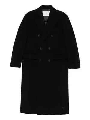 DUNST Wool Double-breasted Coat - Black