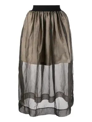 UMA WANG Silk Midi Skirt - Grey