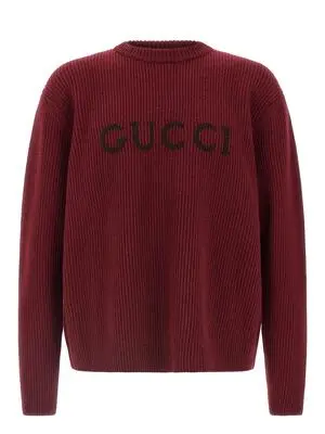 Gucci Intarsia Wool And Cashmere Sweater - Bordeaux