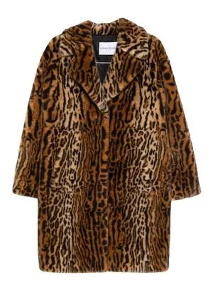 STAND STUDIO Camille Faux Fur Coat - Brown