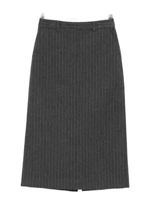 DUNST Pinstriped Midi Skirt Grey