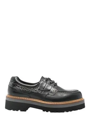 Woolrich Rock Leather Boat Shoes - Black