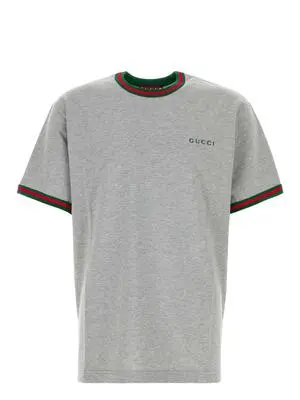 Gucci Web Detail Cotton T-shirt - Grey