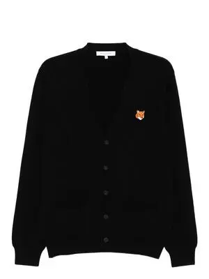 Maison Kitsuné Fox Head Wool Cardigan - Black