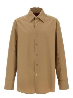 Gucci Embossed Logo Poplin Shirt - Beige