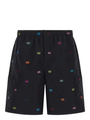 Gucci Fil Coupé Gg Bermuda Shorts - Black