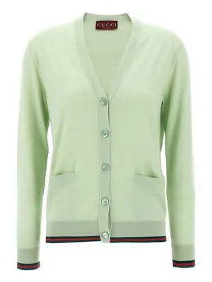 Gucci Web Detail Cardigan - Green