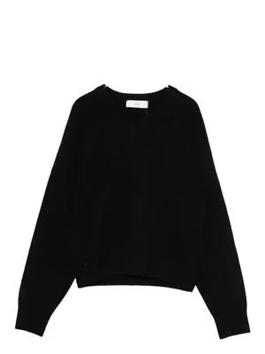 DUNST Wool V-Neck Sweater Black