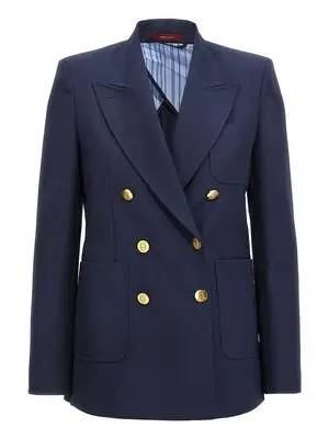 Gucci Double-breasted Cotton Blazer - Blue