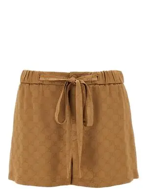 Gucci Satin Gg Shorts - Brown
