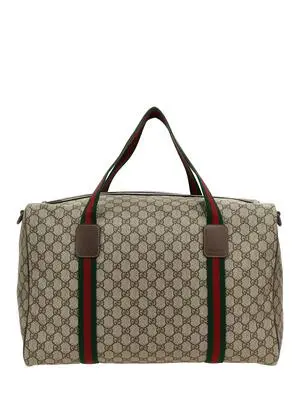 Gucci Gg Supreme Large Travel Bag - Beige