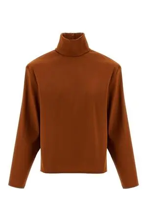Saint Laurent Structured Shoulder Sweater - Orange