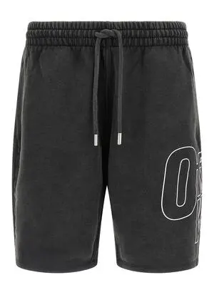 Off White Outline Arrow Skate Bermuda Shorts - Black