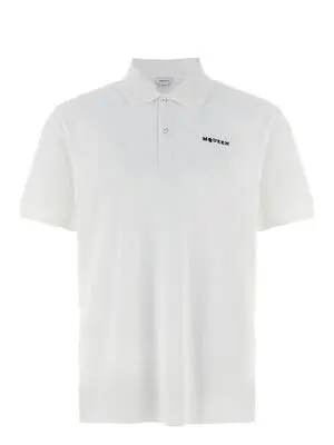 Alexander McQueen Logo Embroidery Polo Shirt - White/black