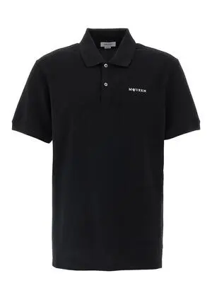 Alexander McQueen Logo Embroidery Polo Shirt - White/black
