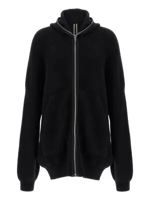 Rick Owens Hooded Wool Cardigan - Black
