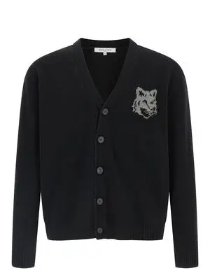 Maison Kitsuné Fox Head Cardigan - Black