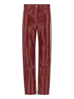 Khaite Callum Plongé Leather Pants - Bordeaux