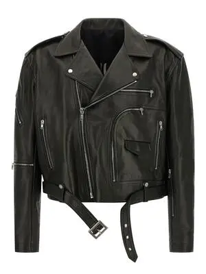RICK OWENS Cropped Jumbo Bauhaus Stooges' Leather Jacket
