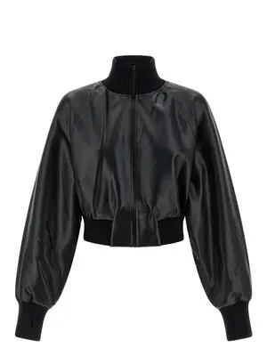 Norma Kamali High Neck Bomber Jacket - Black