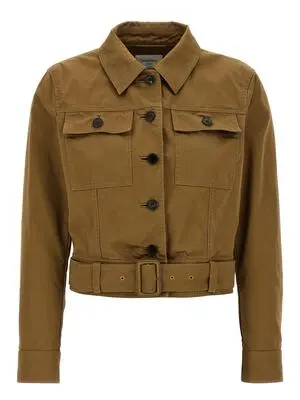 Saint Laurent Cotton Canvas Jacket - Brown