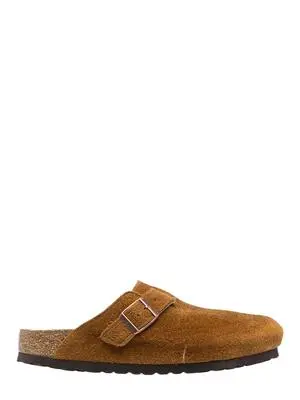 BIRKENSTOCK Boston Shearling Suede Slippers - Leather Brown