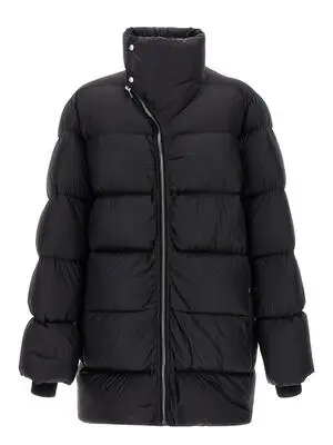 Rick Owens Long 'turtle' Quilted Down Jacket - Black