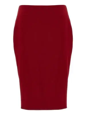 Saint Laurent Pencil Midi Skirt - Red
