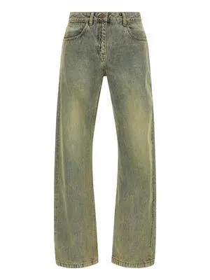 ENTIRE STUDIOS Lean Stonewashed Selvedge Denim Jeans - Yellow