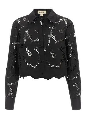 L'Agence Seychelle Lace Shirt - Black