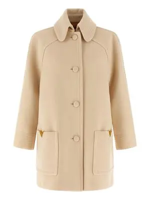Valentino Garavani Wool Drap Coat - Beige